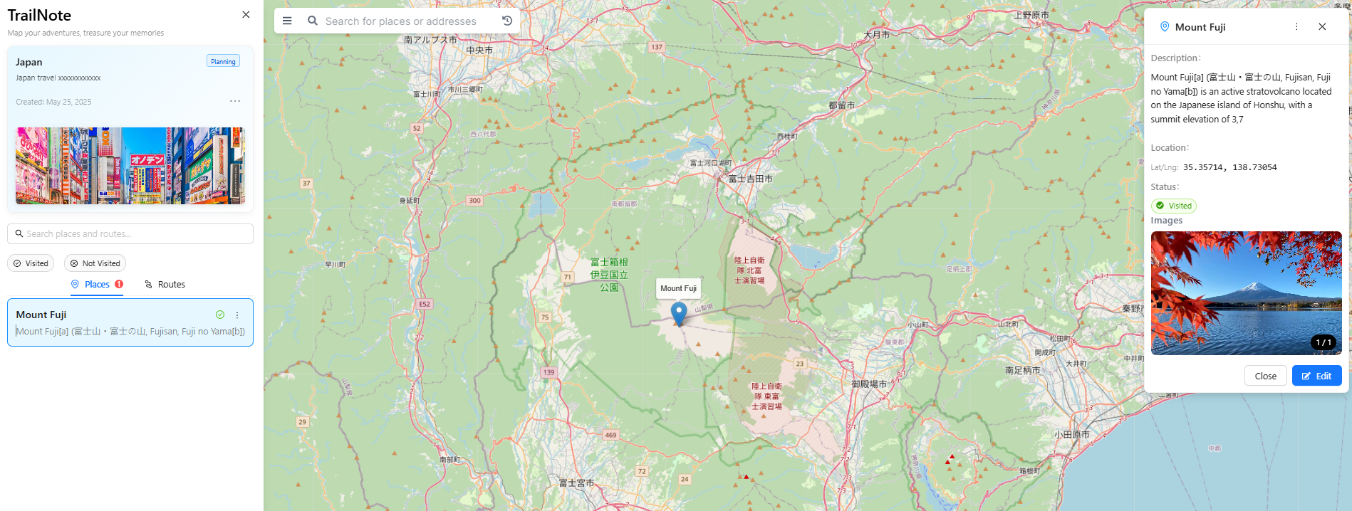 TrailNote: Route Planner for Custom Maps, Markers & Routes